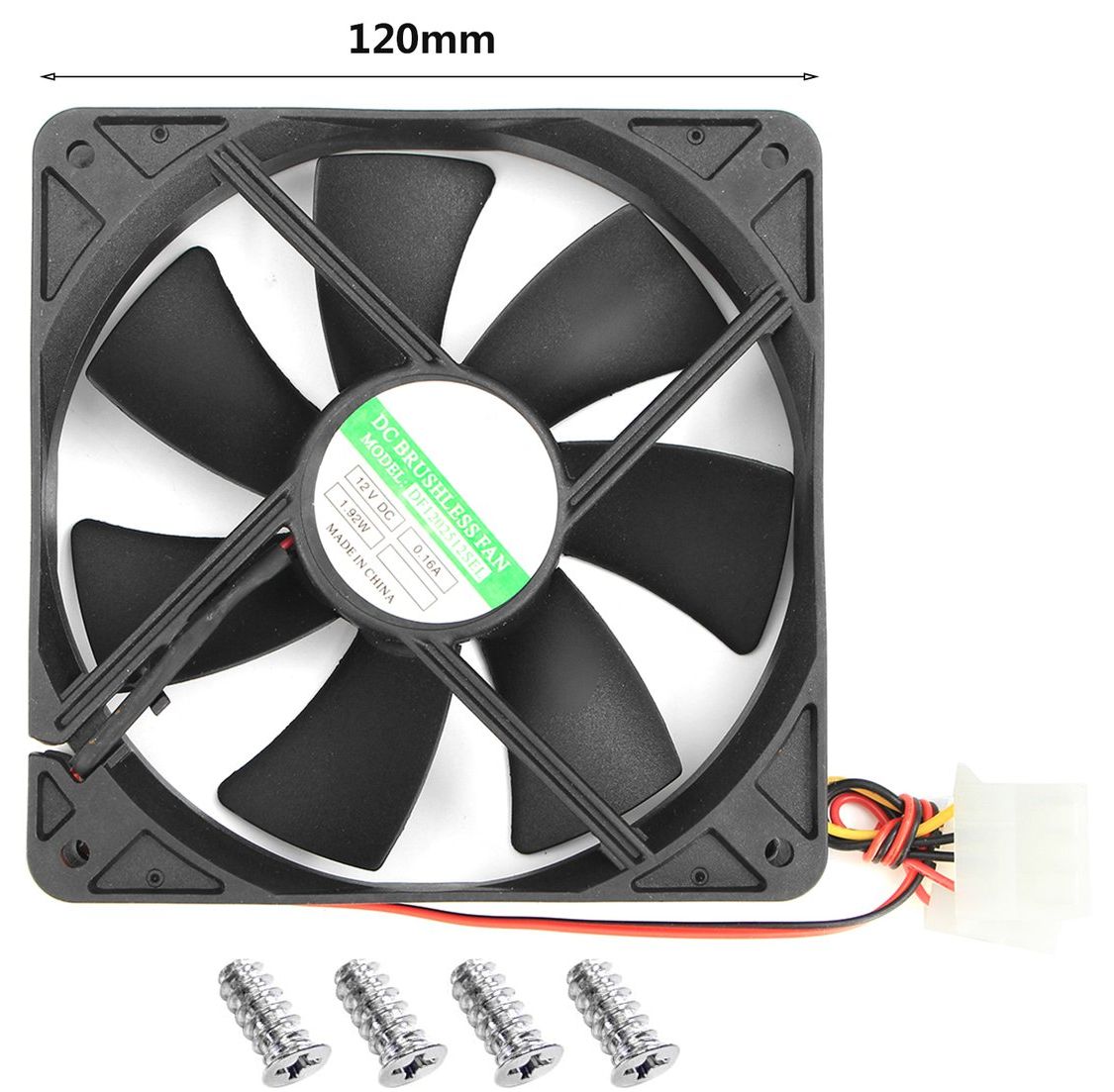 12V DC 12cm 120mm.25mm Computer Case Cooler Fan 4P Molex Power Mounting ...